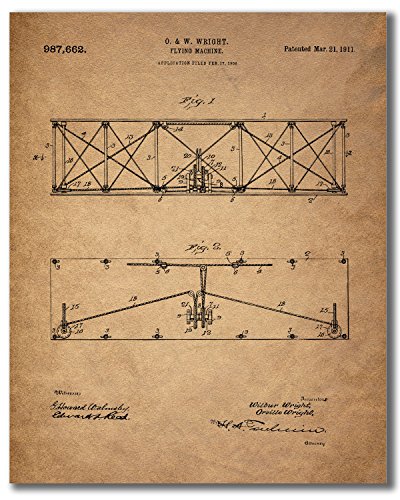 Wright Brothers Patent Prints (8x10 - Set of Four Prints)
