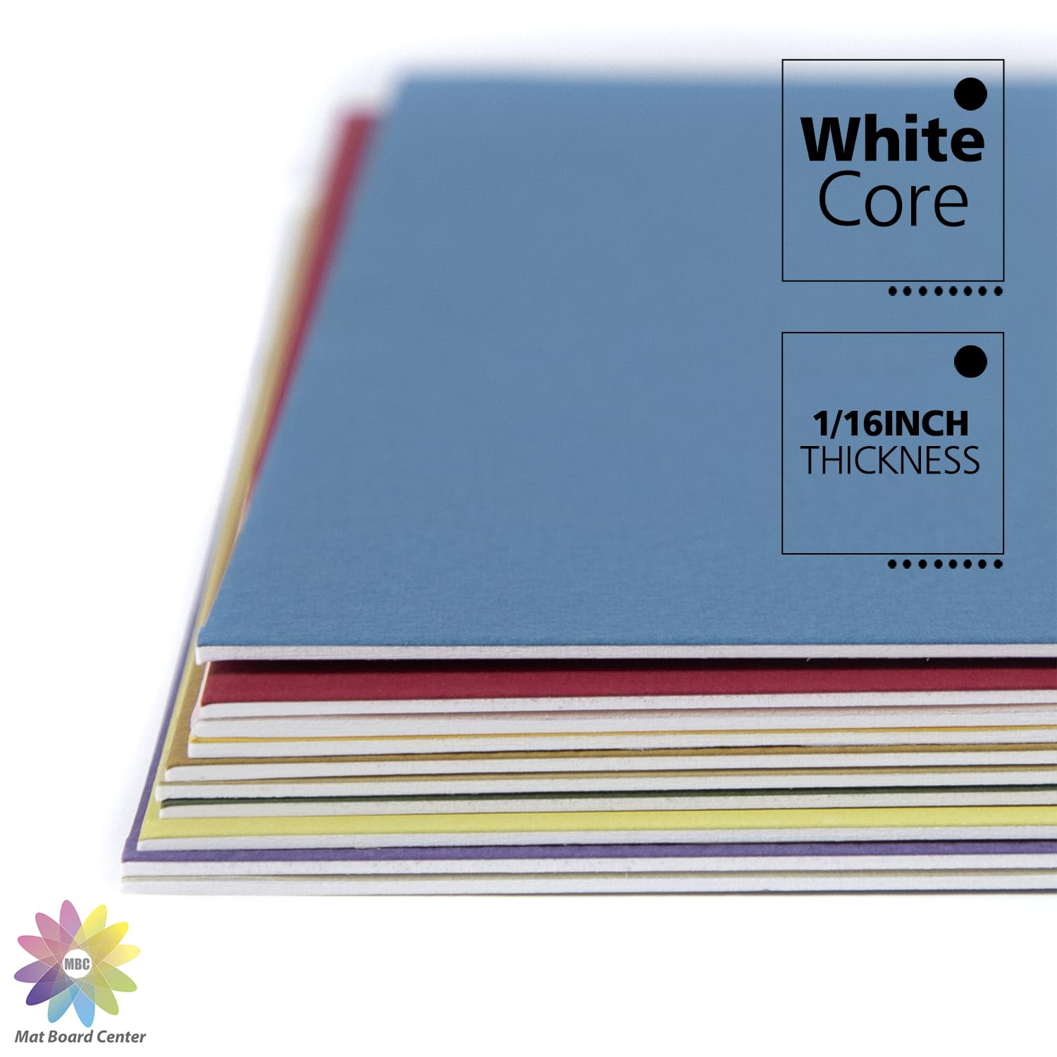 Mat Board Center, 10 Pack 16x20 Mixed Color Uncut Mat Boards/Backing Matt Boards for Crafts, Frames, Photos and More