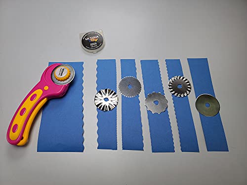 Ultima 45mm Rotary Cutter Kit β Ergonomic Rotary Cutter with 8 SKS-7 Steel Blades, Straight & Pattern-Cut