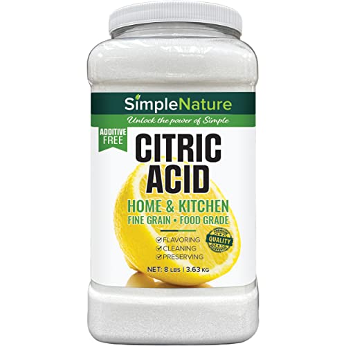 All Natural Citric Acid | 8 lbs | Anhydrous, Food-Grade Flavor Enhancer, Preservative, Household Cleaner and more | OMRI, Non-GMO, for Cooking, Cleaning, Personal Care & Bath