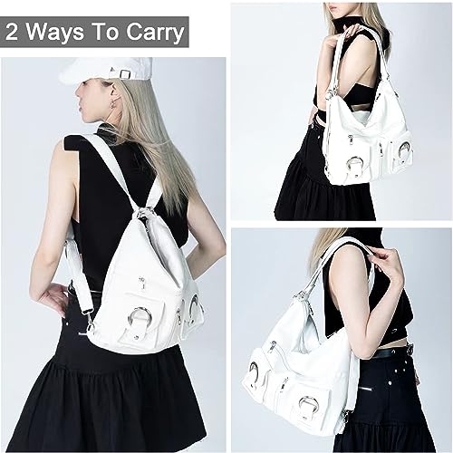 Faux Leather Tote Bag for Women - Large Capacity Shoulder Hobo Handbag Work Purse