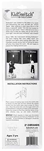 Kidswitch Light Switch Extender for Kids (2 Pack) - Award Winning, Easy Grab Handle, Glow-in-The-Dark