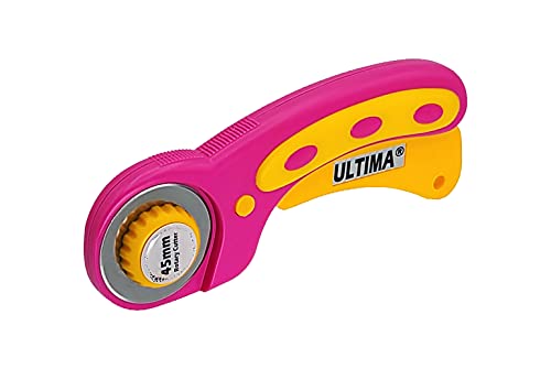 Ultima 45mm Rotary Cutter Kit β Ergonomic Rotary Cutter with 8 SKS-7 Steel Blades, Straight & Pattern-Cut