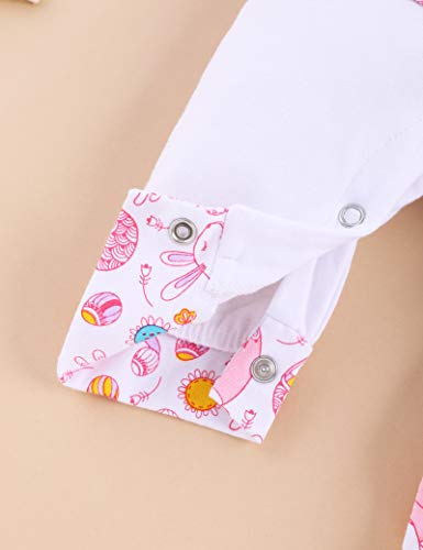 WALSONER Newborn My First Easter Outfit Baby Girl Hoodie Romper Bodysuit Jumpsuit Clothes Newborn White