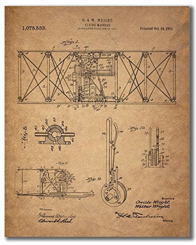 Wright Brothers Patent Prints (8x10 - Set of Four Prints)
