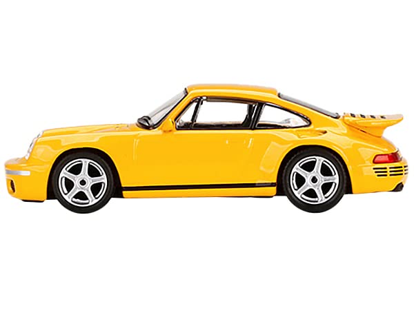 Truescale Miniatures RUF CTR Anniversary Blossom Yellow w/Black Stripes Limited Edition to 4800 Pieces Worldwide 1/64 Diecast Model Car by True Scale Miniatures MGT00358