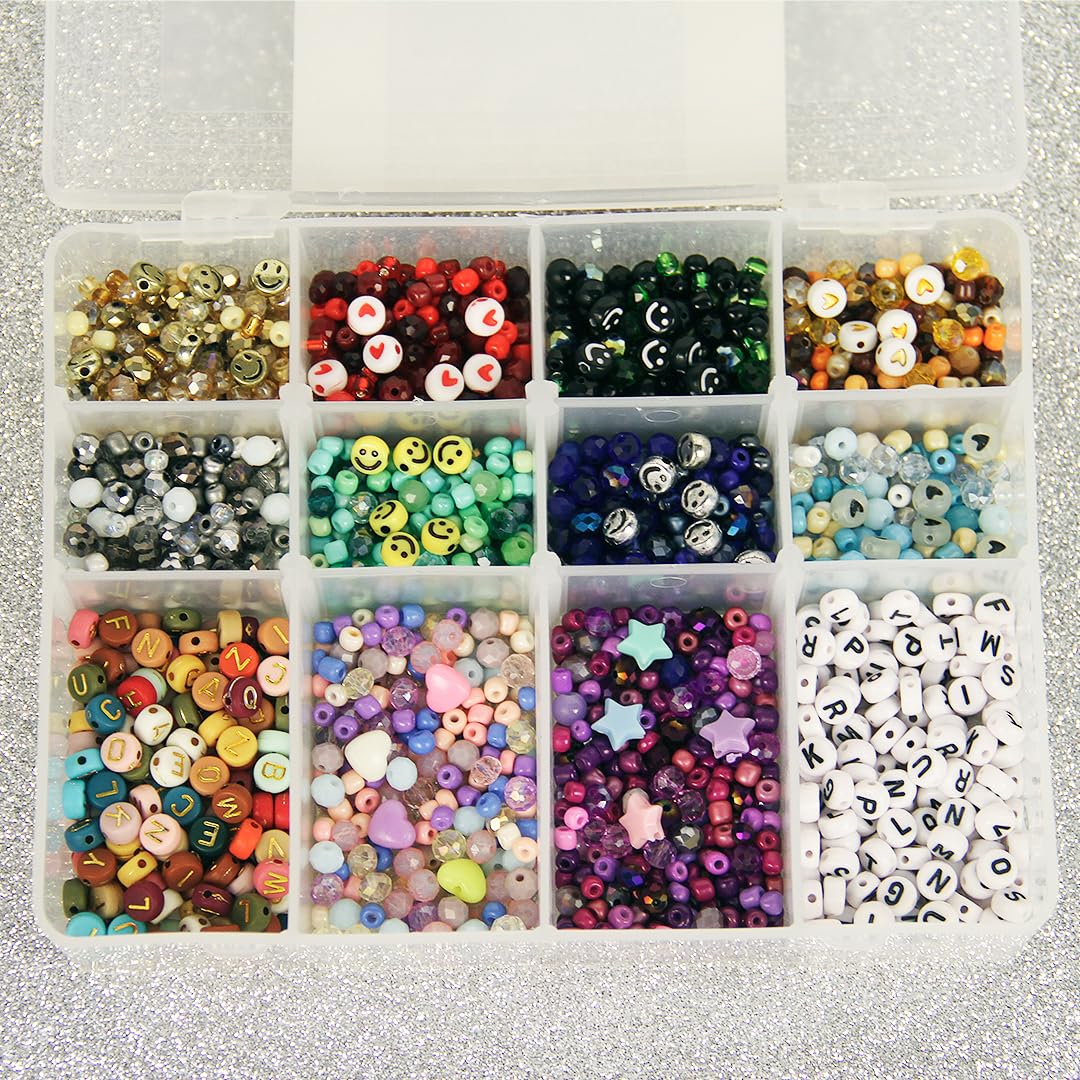 El Galeón Friendship Bracelet Kit DIY Albums Mix Beads for Bracelets Glass Alphabet Letter Beads Elastic (Albums Version)