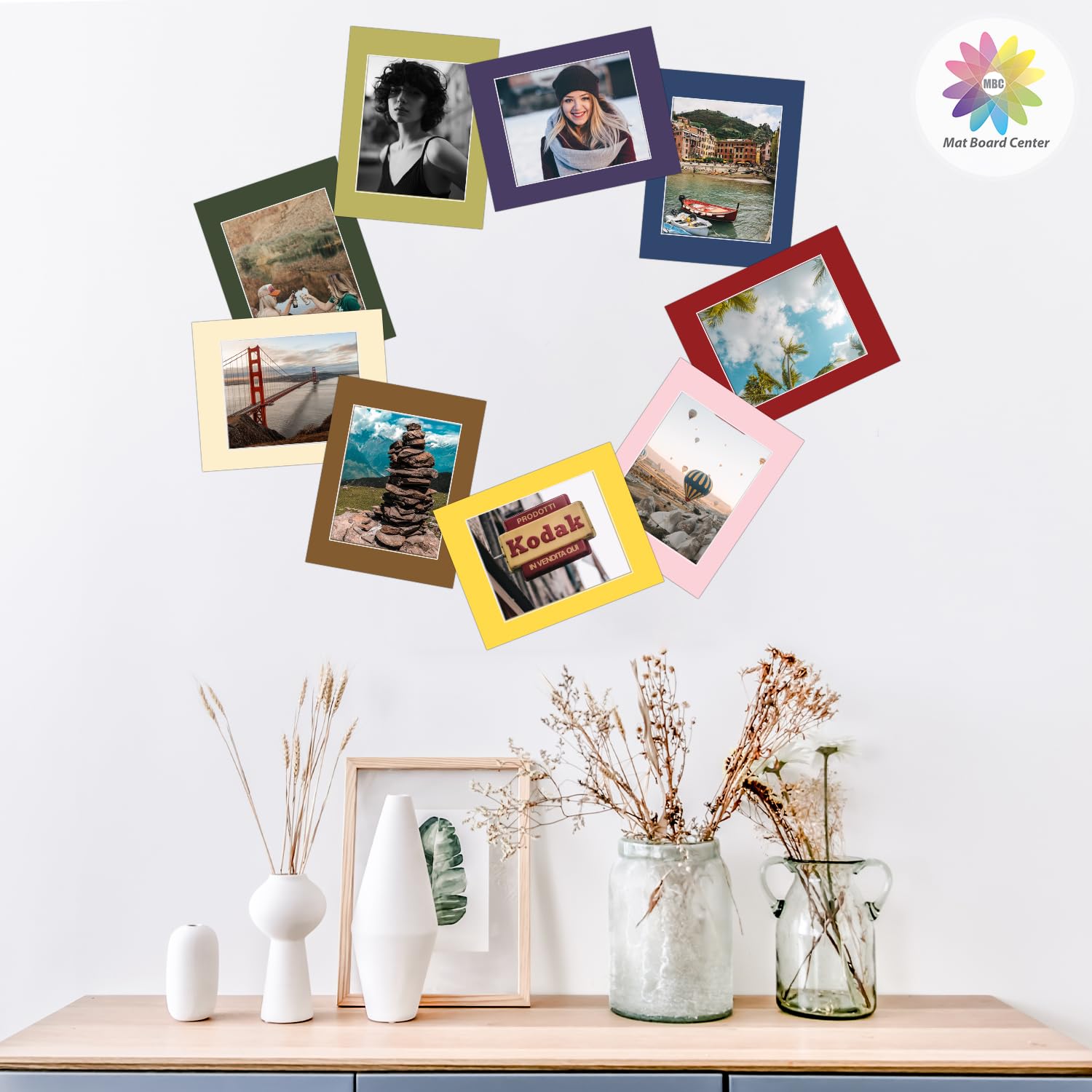 Mat Board Center, 10 Pack 16x20 Mixed Color Uncut Mat Boards/Backing Matt Boards for Crafts, Frames, Photos and More