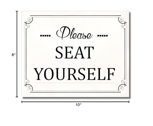 BigWig Prints Funny Bathroom Wall Art - Please Seat Yourself Poster Set, Humorous Restroom Decor for Home or Office, Unique Bathroom Artwork - Unframed Set of 2 (8x10)