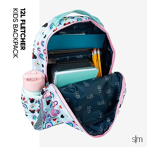 Simple Modern Medium Disney Vegan Leather Toddler Backpack for School | Kindergarten Elementary Kids Mini Backpack Faux PU Leather | Fletcher Collection | Kids - 15" tall | Cinderella Floral Wishes