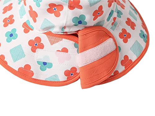 Connectyle Baby Girls' Sun Hat UPF 50+ Adjustable Reversible Bucket Hat UV Protection Hat Flower S