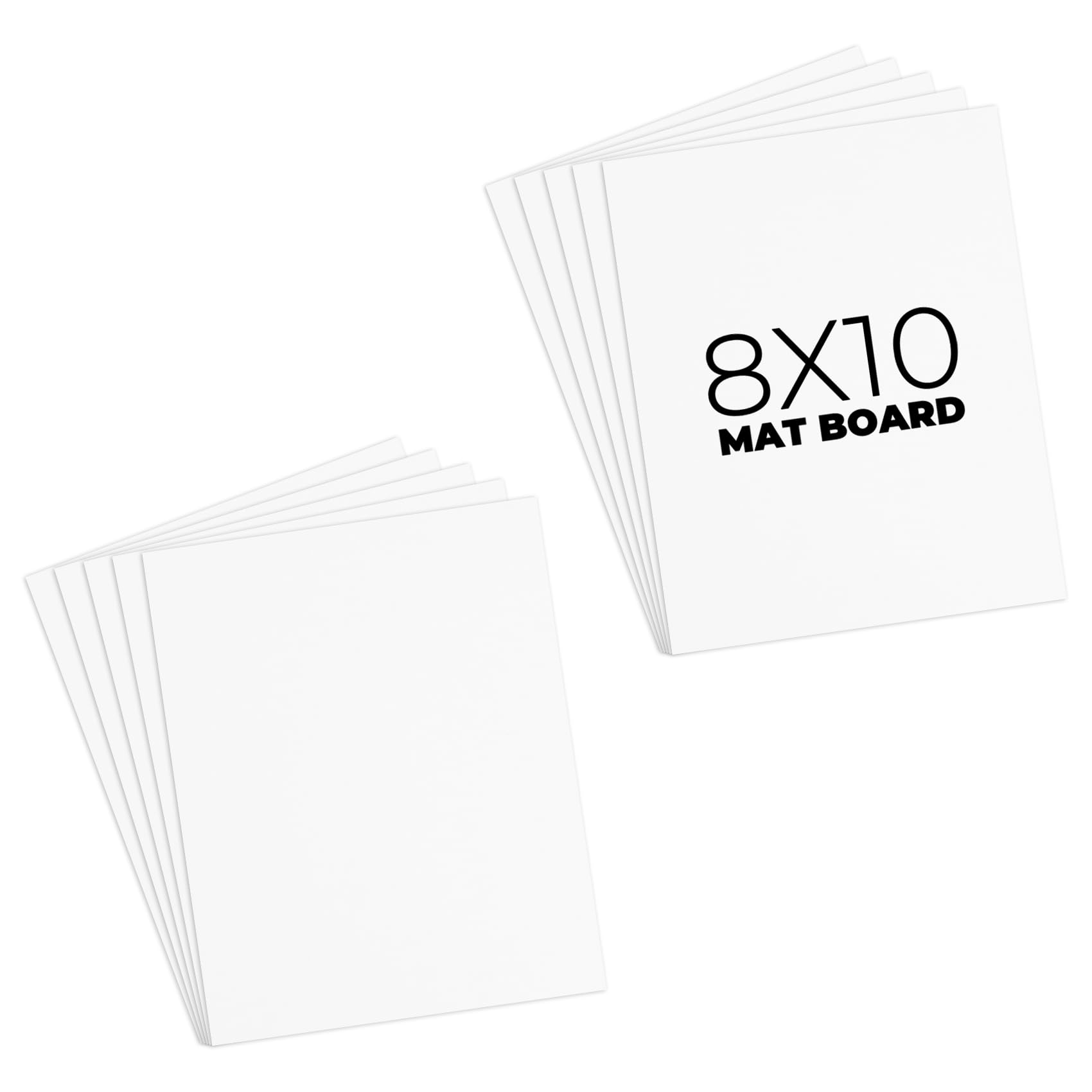 Frametory, 8x10 White Uncut Picture Mat Boards, Backing Boards for Frames, Photos, Crafts - Pack of 12