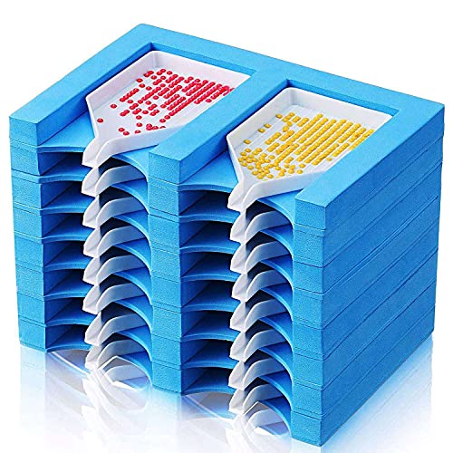 Kisty 16 Slots Diamond Painting Tray Organizer Diamond Painting Accessories Tray Diamond Painting Tools Kits Organizer Blue