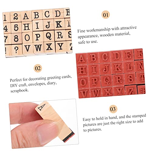 Toyvian 1 Set Diary Wooden Stamp Scrapbook Stamp Hand Account Stamp Decorative Wooden Rubber Stamp Letter Stamp Set Alphabet Stamps for Nativity Set for DIY Craft Stamp