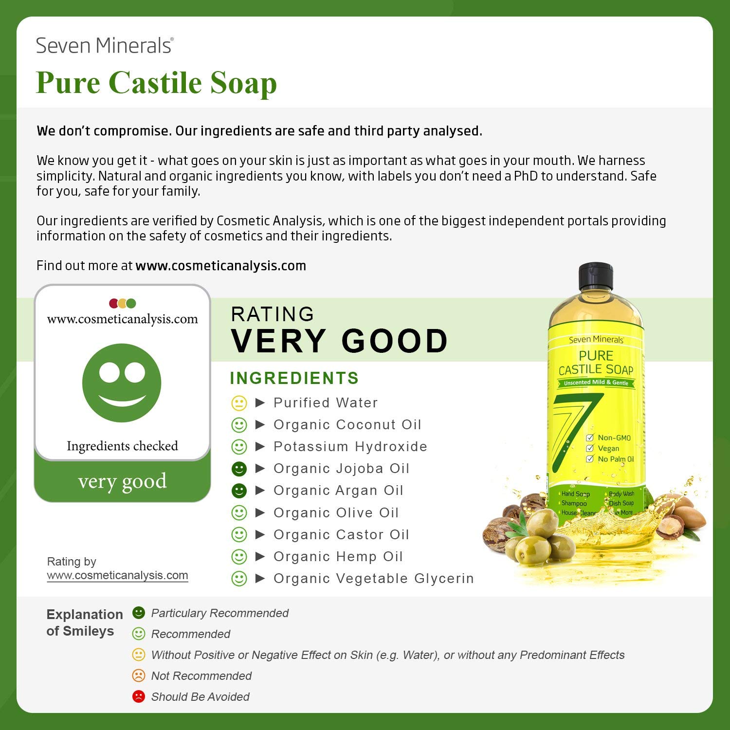 Seven Minerals EWG Verified Unscented Castile Soap & Sweet Orange Castile Soap