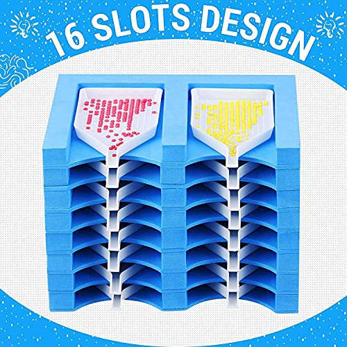Kisty 16 Slots Diamond Painting Tray Organizer Diamond Painting Accessories Tray Diamond Painting Tools Kits Organizer Blue