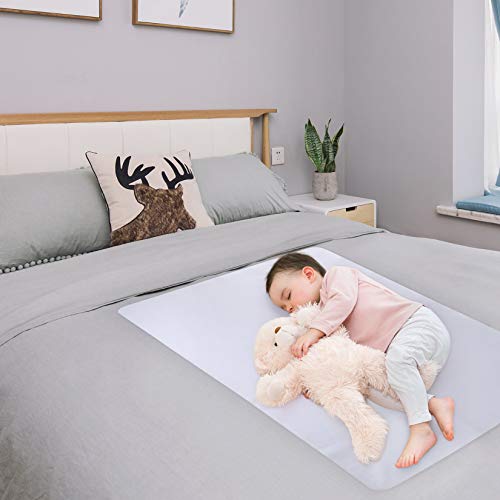 2 Pack Waterproof Crib Mattress Protector Pad Flannel Crib Protector Pad Incontinence Pad Wetting Reusable Waterproof Cover 100% Water Resistant Cotton Sheet Savers for Baby 27"*39"