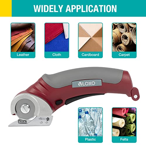 VLOXO 3.6V Cordless Electric Scissors with 2 Blades & 4.2V Rotary Fabric Cutter