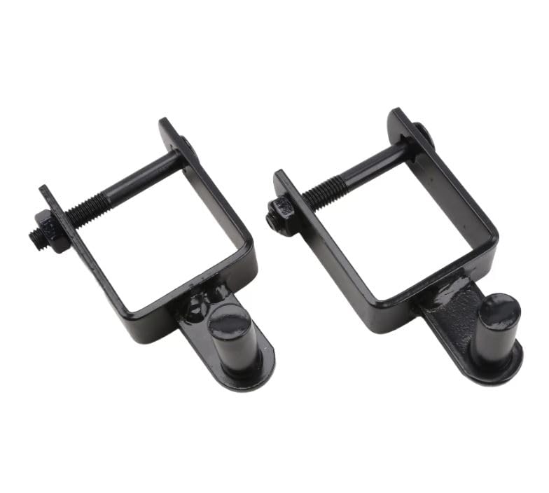 2" Square Male Black Hinge Pair with Bolt and Nut Assembly (5/8" Pintle)