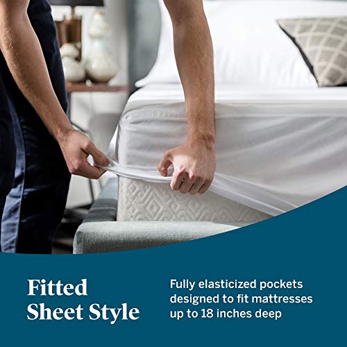 LUCID Premium Rayon from Bamboo Jersey Mattress Protector - Ultra Soft - Waterproof -White Twin