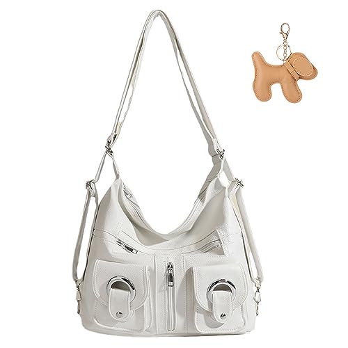 Faux Leather Tote Bag for Women - Large Capacity Shoulder Hobo Handbag Work Purse