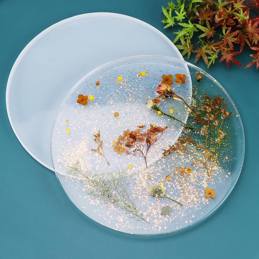 Resin Tray Molds, Round Rolling Tray Molds, Silicone Tray Molds, 11.8 Inch Rolling Tray Molds for Epoxy Resin, Resin Casting, DIY Jewelry Holder, Home Decor