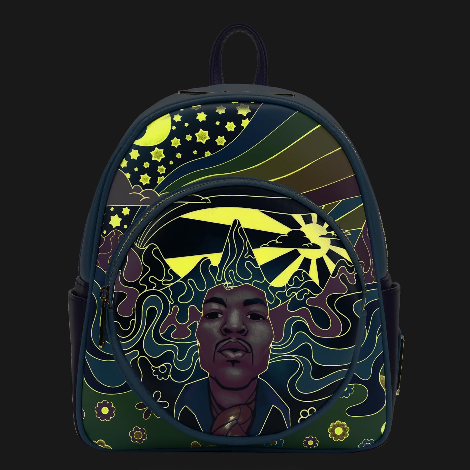 Loungefly Jimi Hendrix Psychedelic Landscape Zip Mini Backpack