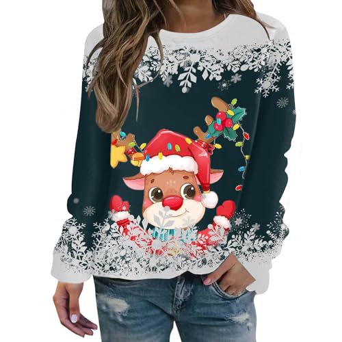 Christmas Tops for Women Womens Turtleneck Sweater Pullover Sweatshirts Tops Holiday Blouse top Silk Elegant Pullover Sweaters Cute Hoodies Athletic Tank Tops for Women tee Shirt
