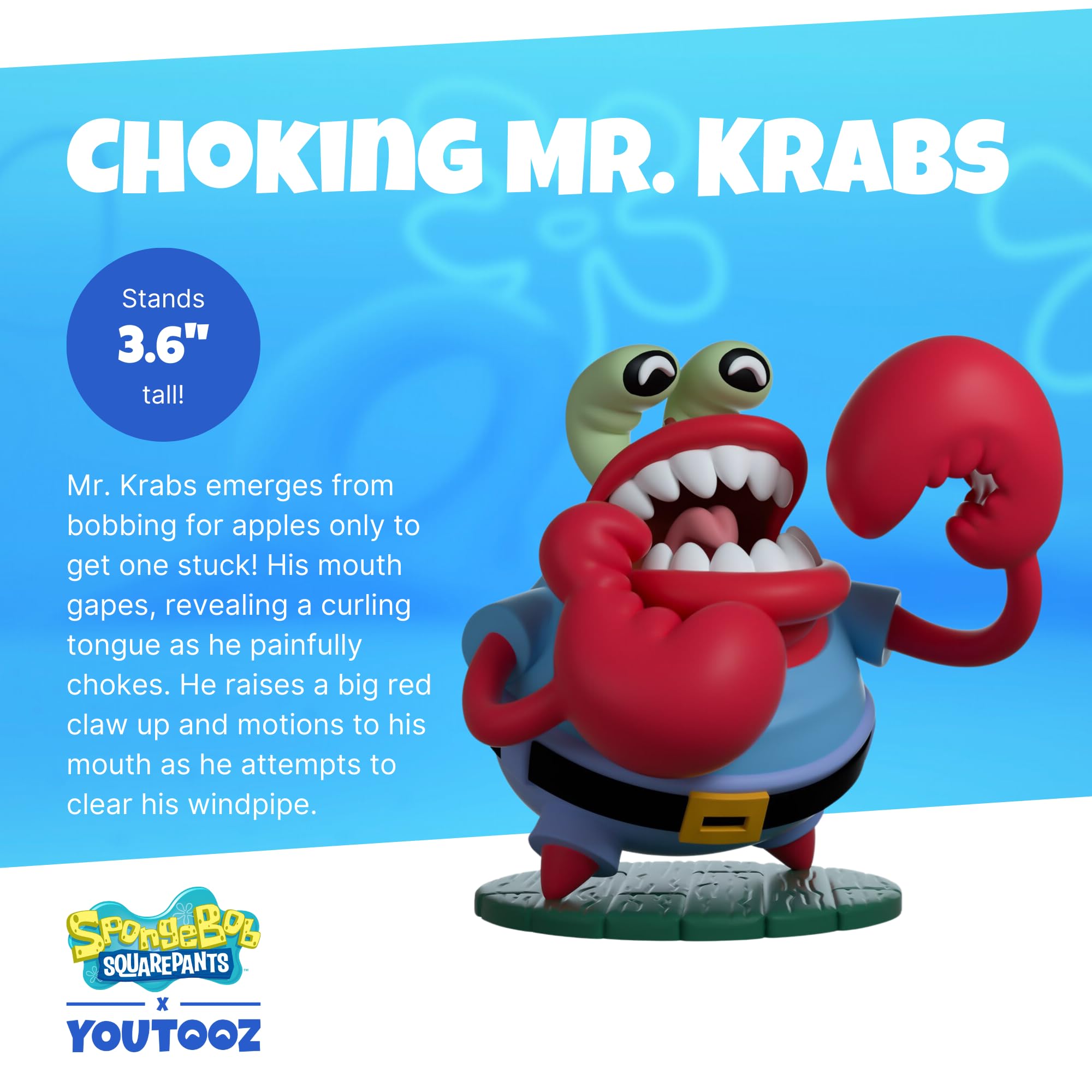 Youtooz Choking Mr Krabs Vinyl Figure, 3.6" Youtooz Spongebob Collectible Official Mr. Krabs Figurine from Spongebob Squarepants - Youtooz Spongebob Squarepants Collection