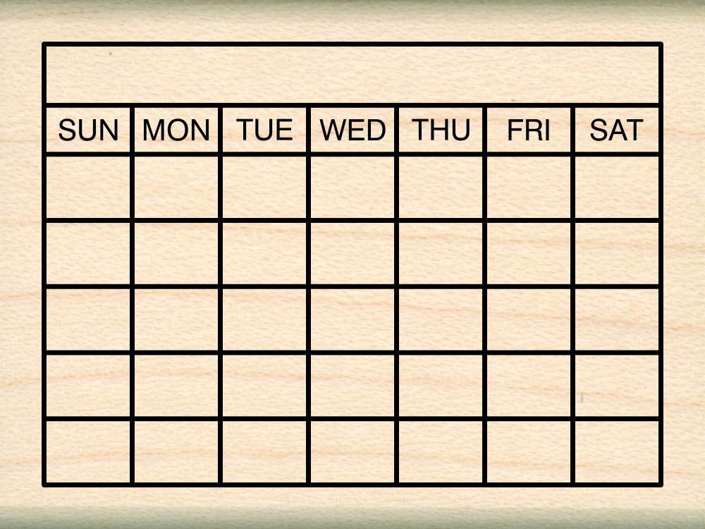 Stamps by Impression Journal, Habit Tracker, Calendar Rubber Stamp 1.25" x 1.75" 5 Row ST 0814