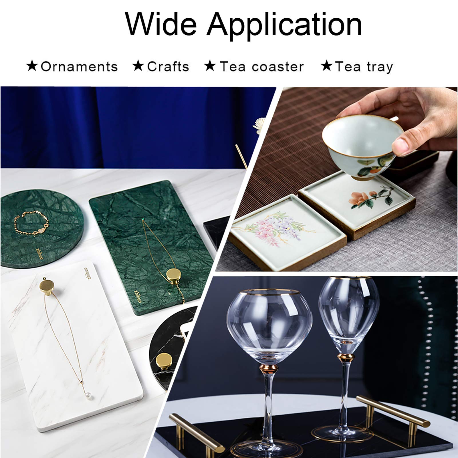 Large Silicone Resin Tray Molds,3PCS Agate Geode Coaster Resin Molds,Include Square Mold,Rectangle Mold,Silicone Mold for Making Coaster,Trays,Cup Mats,Home Decoration