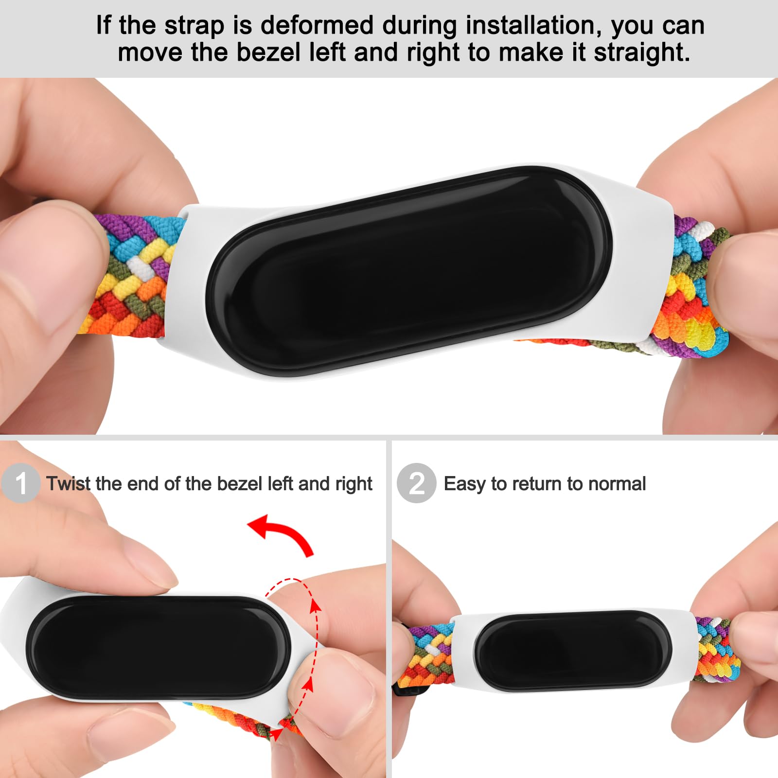 Wanme Bands for Xiaomi Mi Band 5/6 / 7 Strap Women Men, Soft Nylon Sport Strap Compatible with Amazfit Band 5 Replacement Bands Wristband Accessories (Colorful)