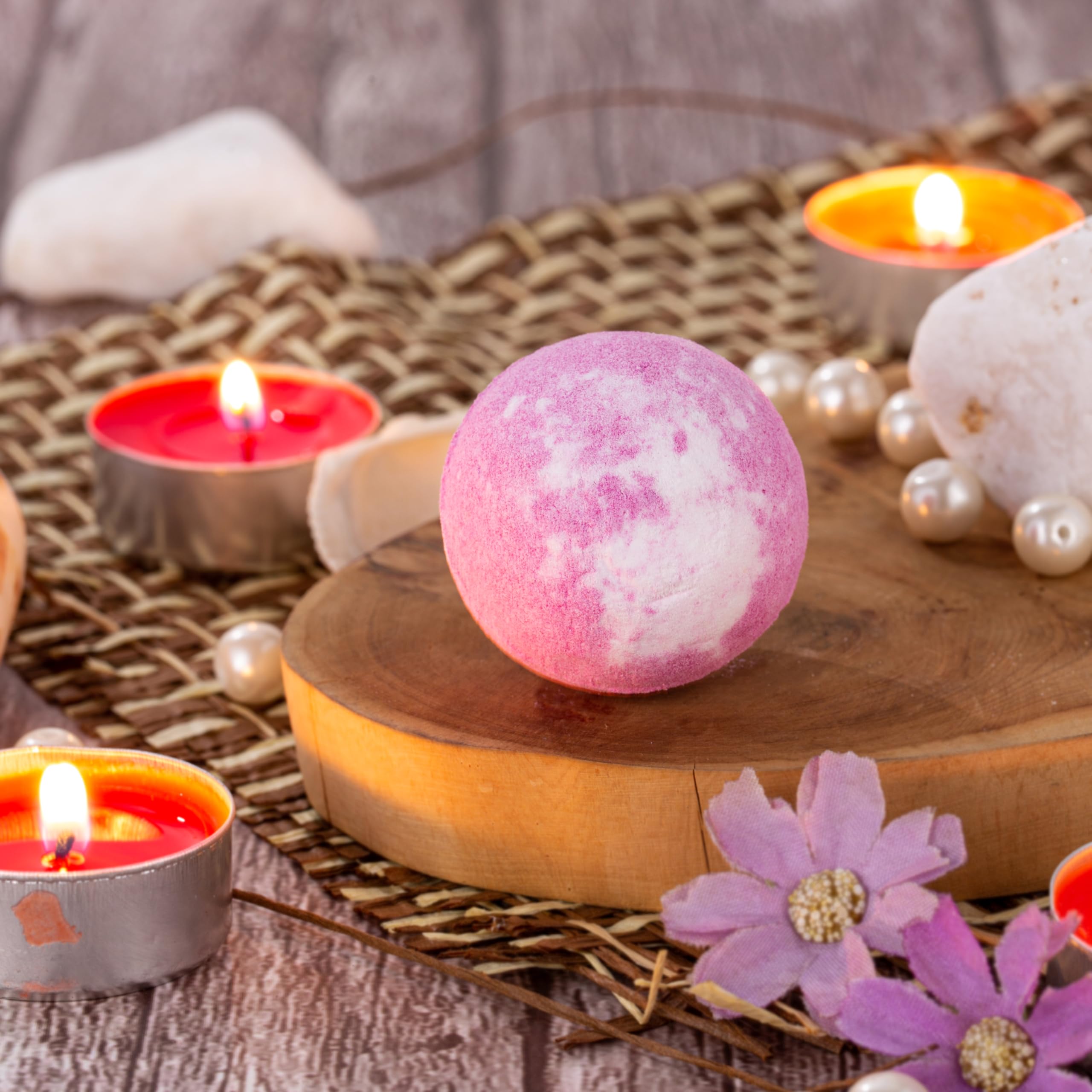 Sublime Beauty Group Bath Bombs for Women, 12 Large Bath Bomb Bubble Bath Set Spa Gifts for Women, Natural Handmade Bath Bombs Rich in Essential Oils, Romantic Gifts for Her, Wife, Multicolor