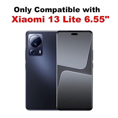 Yiminu.DS Compatible with Xiaomi 13 Lite Case, PU Leather Flip Wallet Mobile Phone Case, Shockproof Flip Case, Protective Case with Folding Stand Function and Card Slots, Black