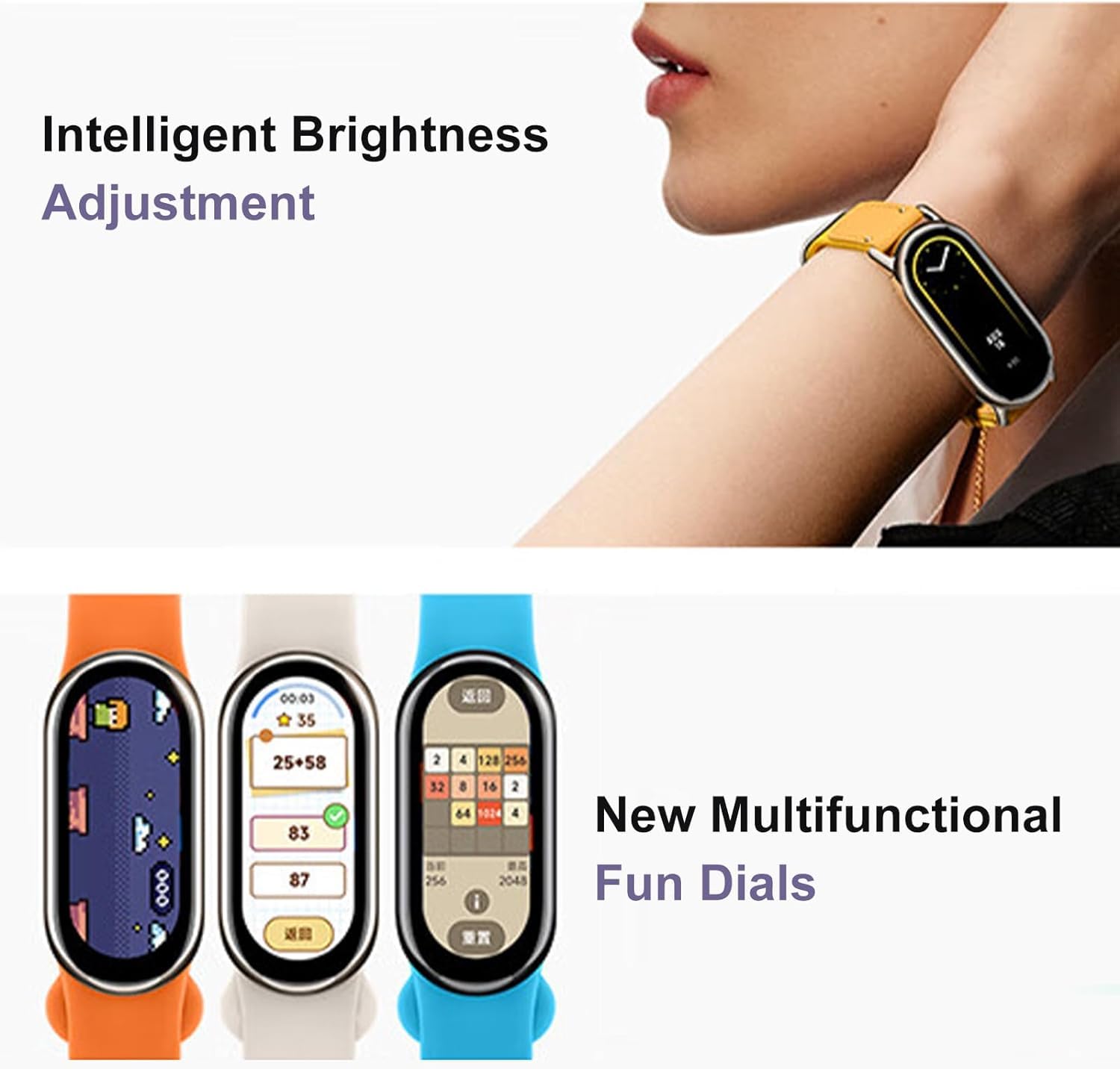 Xiaomi Mi Band 8 Smart Bracelet 1.62“ AMOLED Screen Heart Rate Blood Oxygen Bluetooth Sport Watch Fitness Traker Watch(Global Version Black) (M2239B1)
