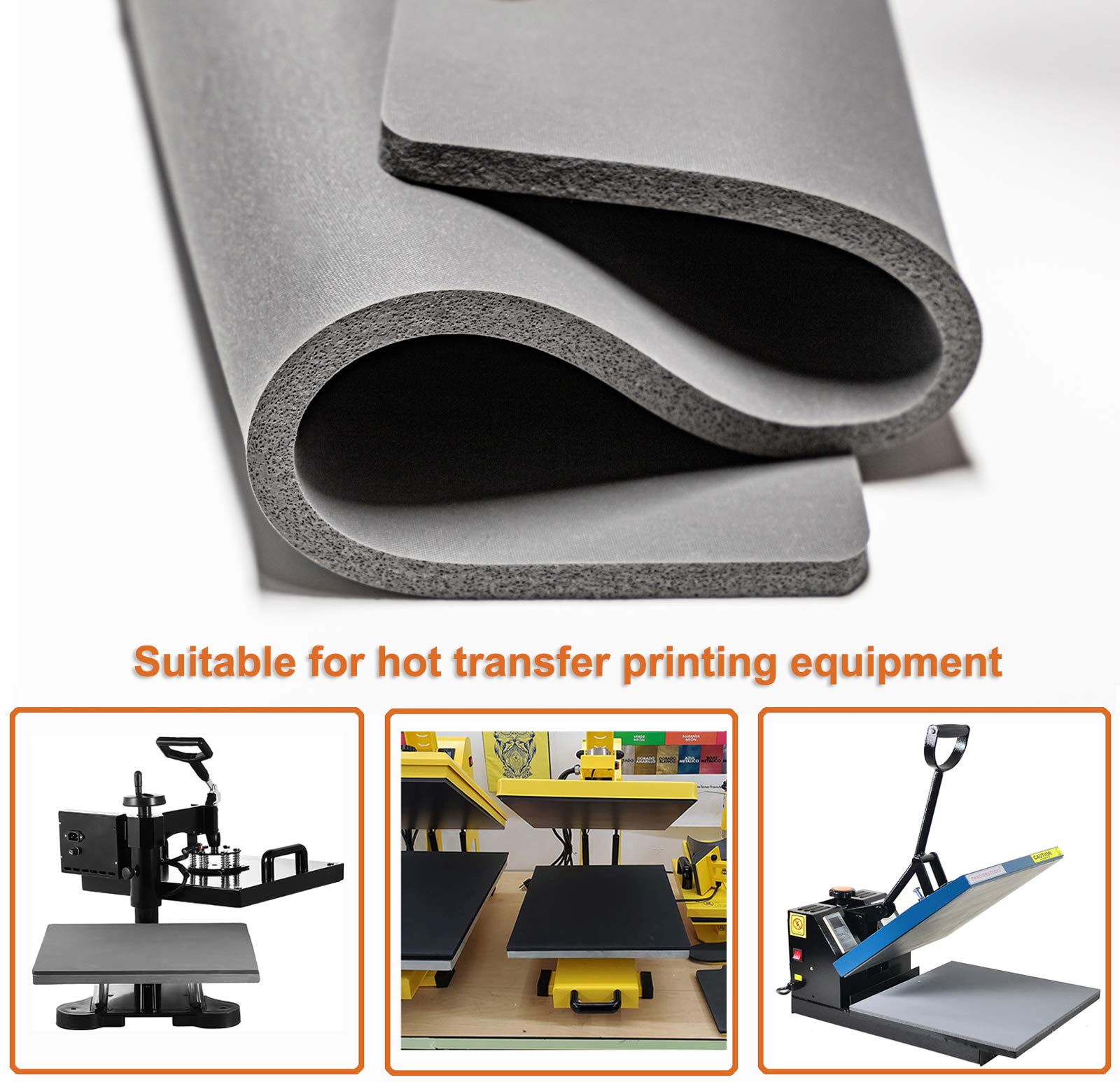 15x12in Silicone Mat for Heat Press 0.33Inch Thickest for Heat Transfer Machine for Cricut Easypress (Mat-1512)