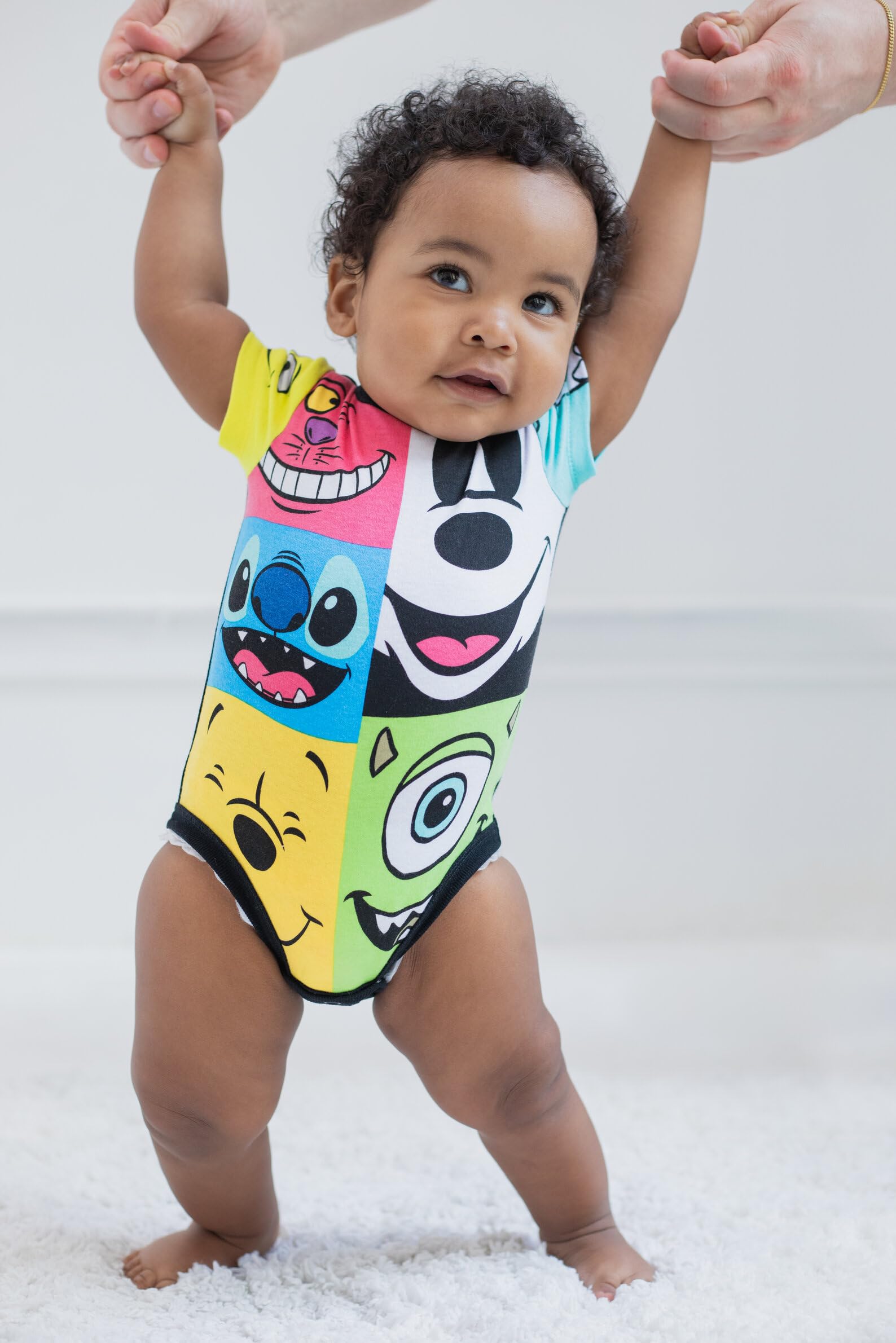 Disney D100 Stitch Mickey Mouse Winnie the Pooh Newborn Baby Boys Bodysuit Multicolor Newborn