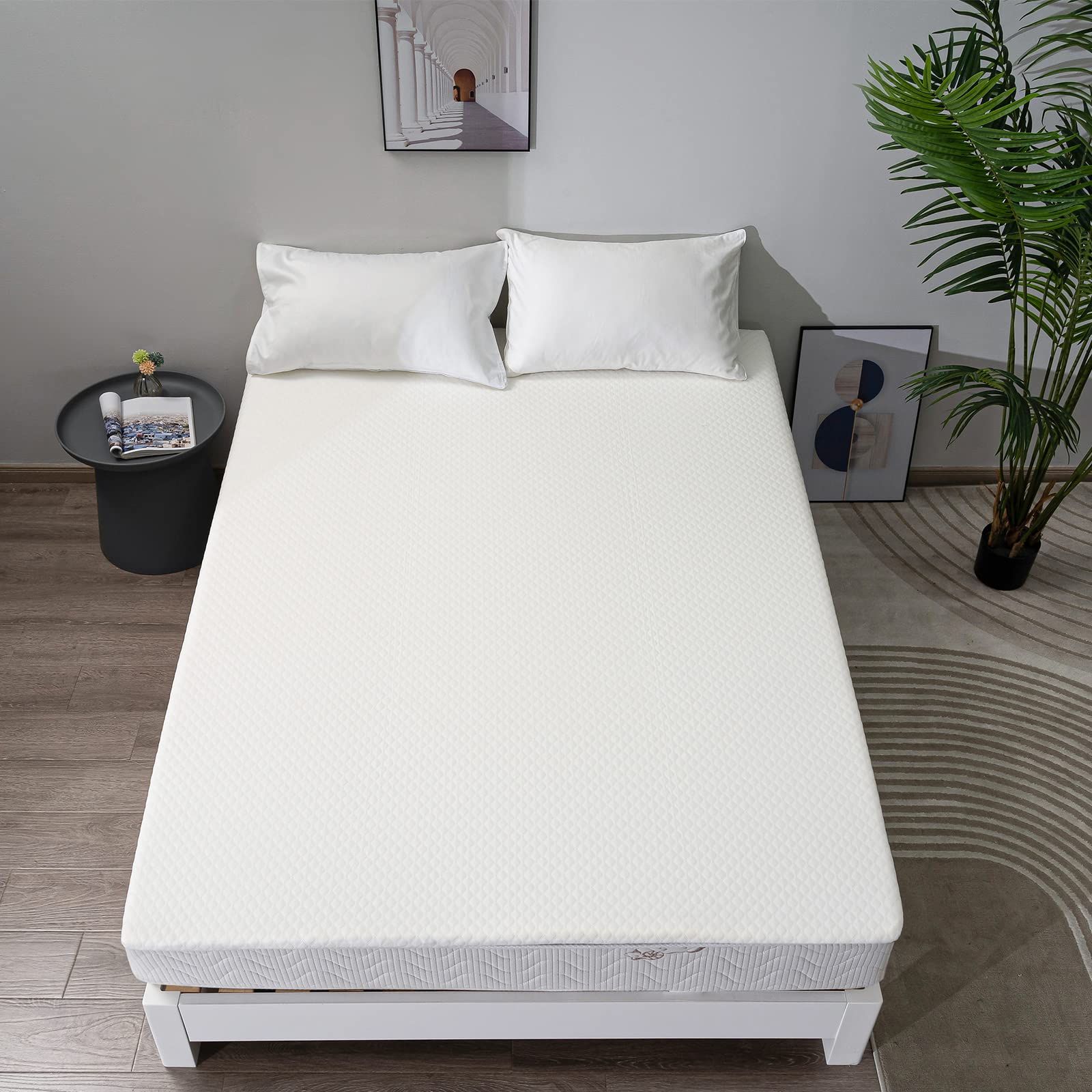 3 in 1 Wedge Bed Mattress Elevator, Topper or Under Bed Leg Elevation 7-Inch Incline Foam Support, Ideal Wedge Mattress for Acid Reflux, Neck & Back Pain, Heartburn, Germs, Snoring, Queen