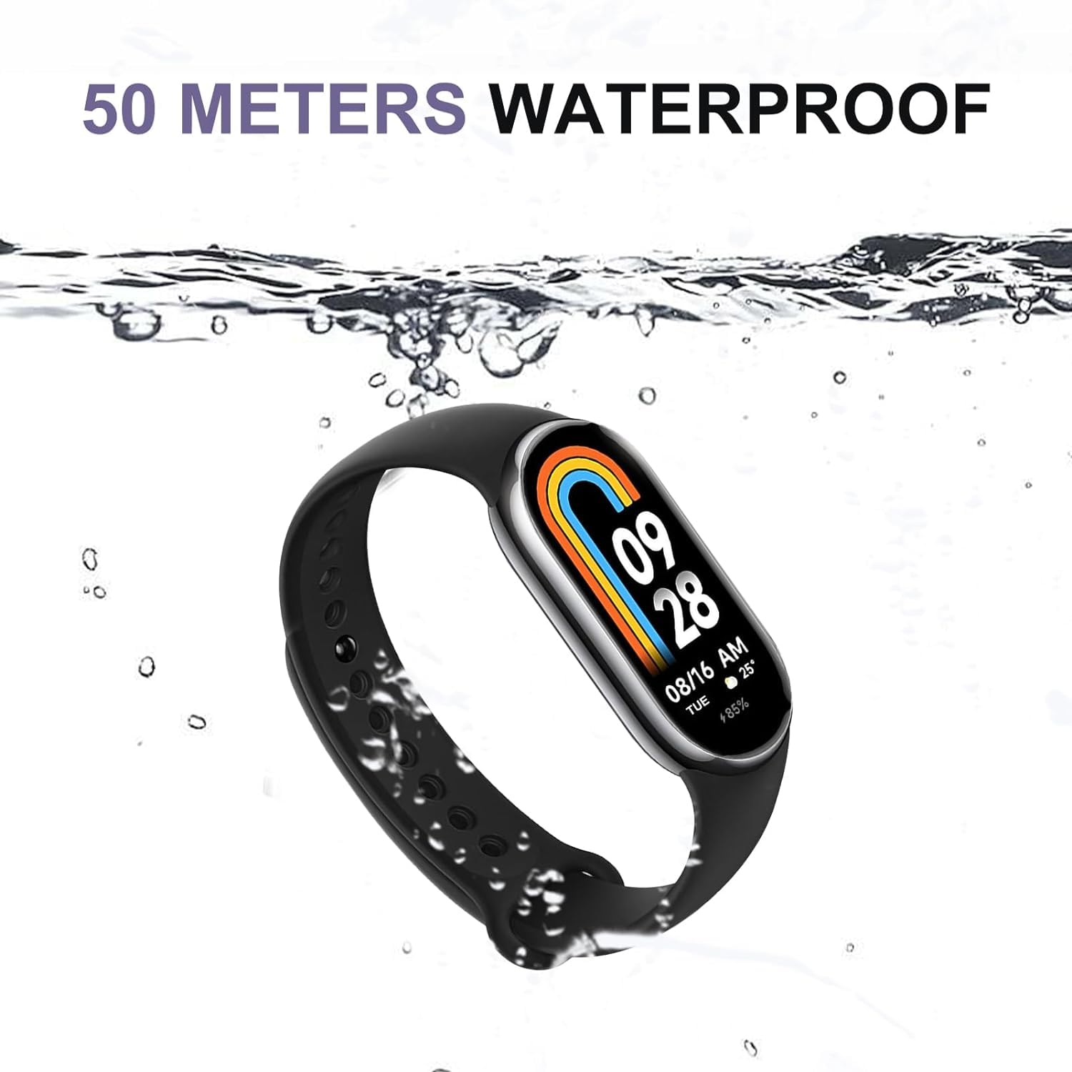Xiaomi Mi Band 8 Smart Bracelet 1.62“ AMOLED Screen Heart Rate Blood Oxygen Bluetooth Sport Watch Fitness Traker Watch(Global Version Black) (M2239B1)