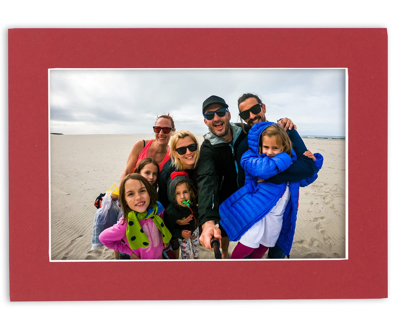 11x14 Mat for 8.5x11 Photo - Precut Deep Red Picture Matboard for Frames Measuring 11 x 14 Inches - Bevel Cut Matte to Display Art 8.5 x 11 Inches - Acid Free ONE MAT with Backing Board & Clear Bag