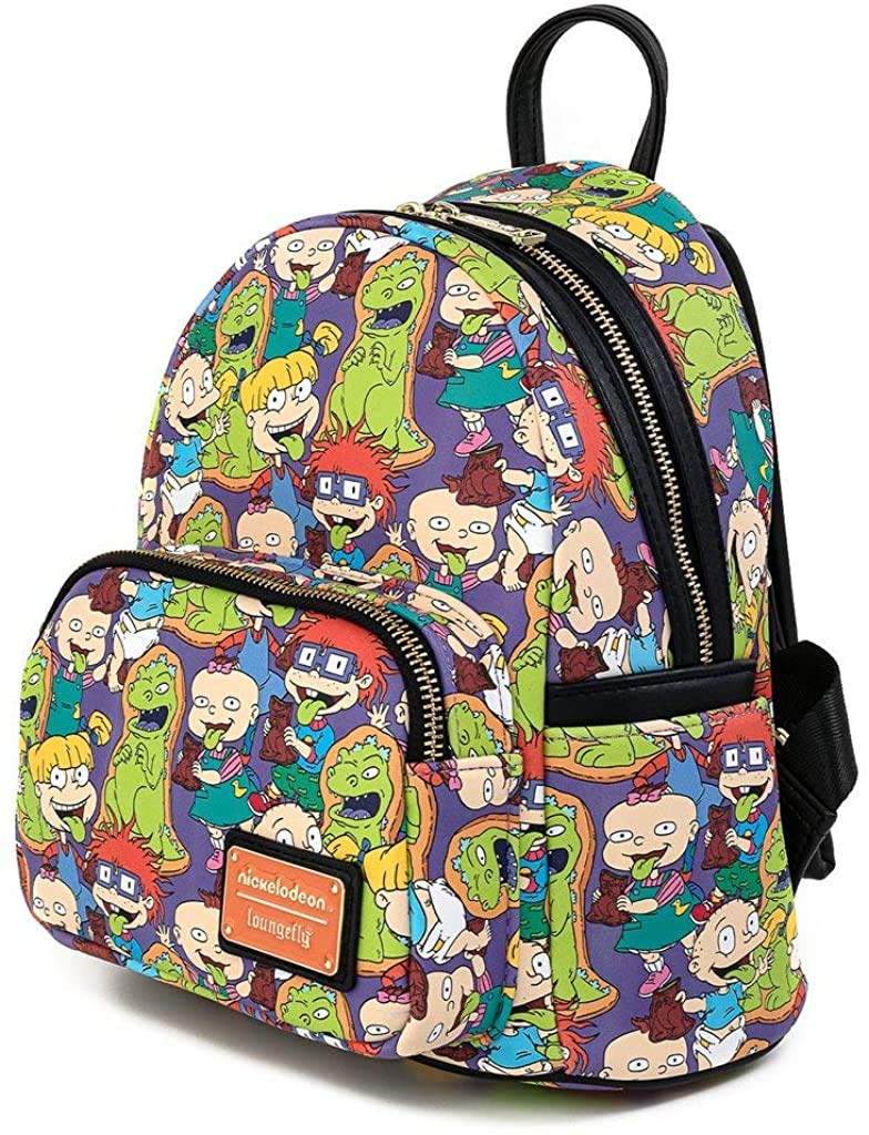 Loungefly Rugrats All Over Print Womens Double Strap Shoulder Bag Purse