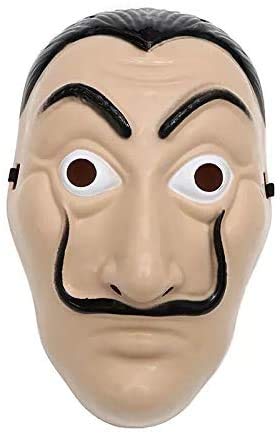 AMARONE Money robbery mask salvador Dali MaskCosplay halloween mask Realistic Movie Prop Face Mask… 2pack
