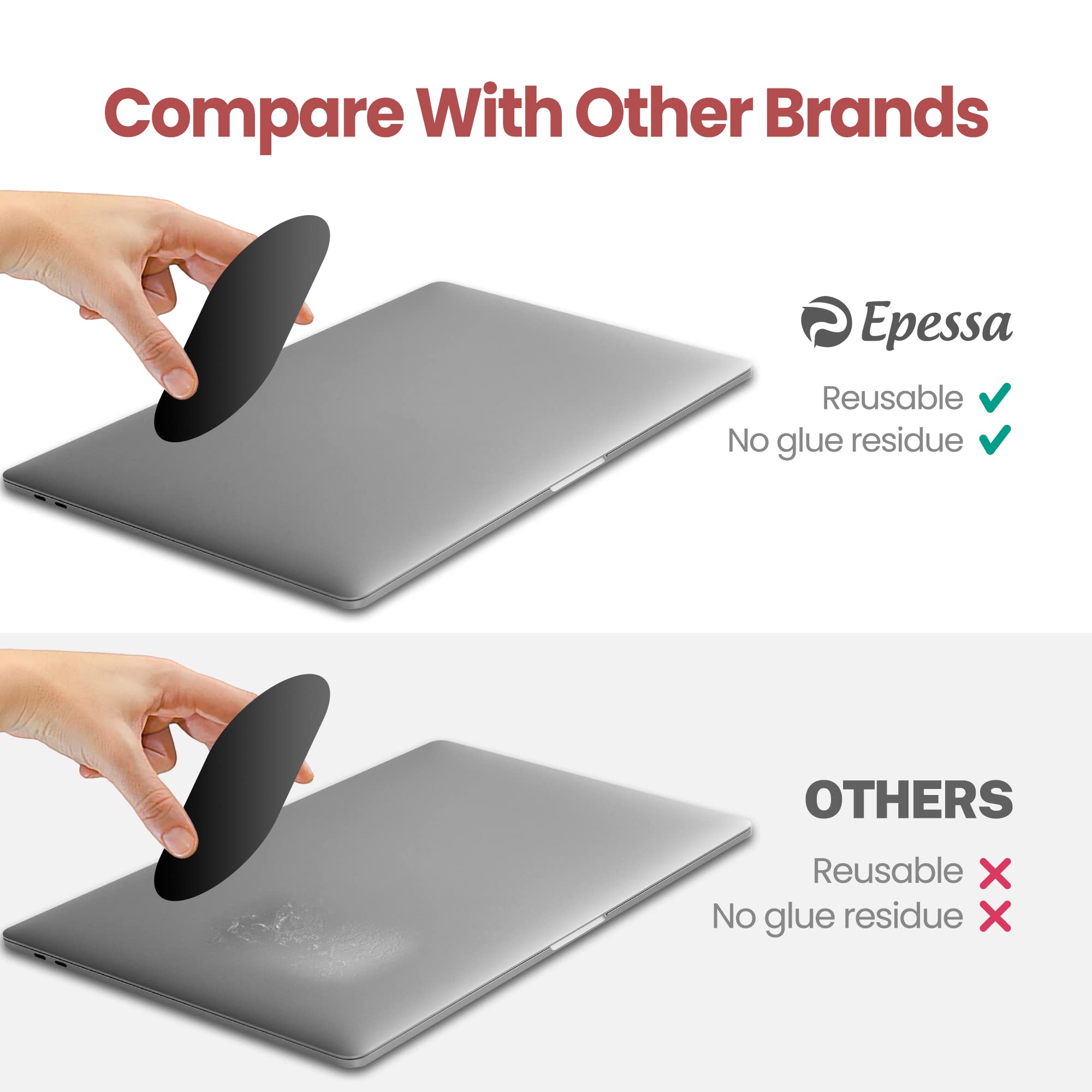 Epessa Stick-On Mouse Pouch, Universal Holder for Wireless Mice, Reusable Adhesive, No Glue Residue, Compatible with iPad or MacBook (Pink)