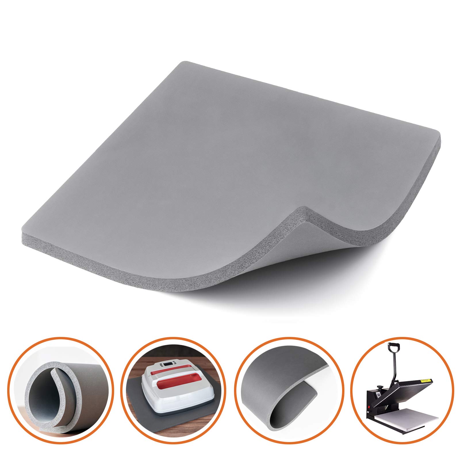 15x12in Silicone Mat for Heat Press 0.33Inch Thickest for Heat Transfer Machine for Cricut Easypress (Mat-1512)