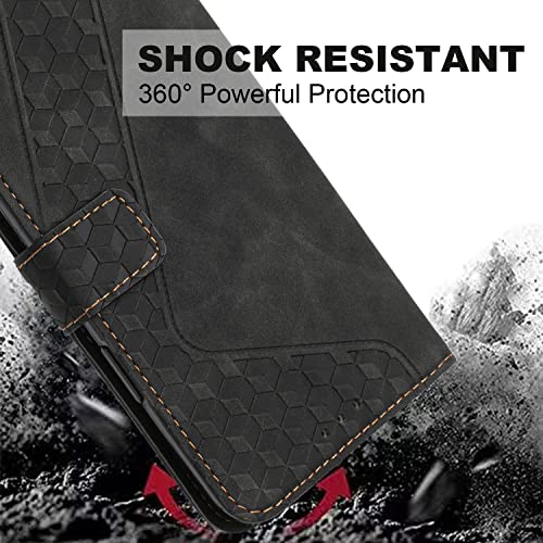 Yiminu.DS Compatible with Xiaomi 13 Lite Case, PU Leather Flip Wallet Mobile Phone Case, Shockproof Flip Case, Protective Case with Folding Stand Function and Card Slots, Black
