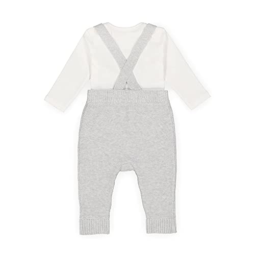 Hope & Henry Layette Baby Long Sleeve Rib Knit Bodysuit and Sweater Overall 2-Piece Set