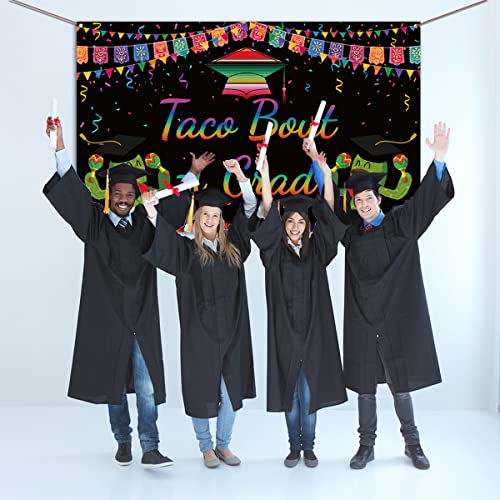 Taco Bout A Grad Backdrop Banner Mexican Graduation Class of 2023 Cactus Cap Party Photography Background Wall Decoration