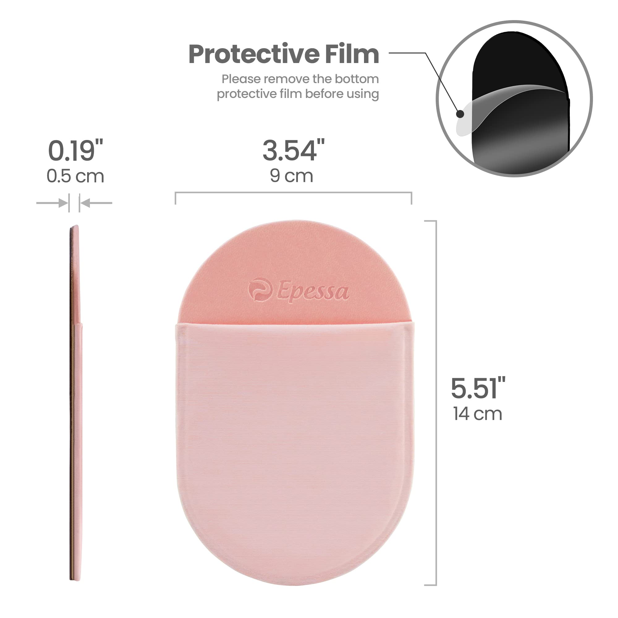 Epessa Stick-On Mouse Pouch, Universal Holder for Wireless Mice, Reusable Adhesive, No Glue Residue, Compatible with iPad or MacBook (Pink)