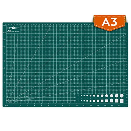 HTVRONT Self Healing Cutting Mat, 12" x 18" Double Sided Craft Mat, Non-Slip & Rotary Cutting Mat for Sewing, Scrapbooking, Quilting, Scrapbooking, Arts, Crafts Project(A3)