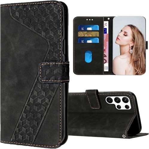 Yiminu.DS Compatible with Xiaomi 13 Lite Case, PU Leather Flip Wallet Mobile Phone Case, Shockproof Flip Case, Protective Case with Folding Stand Function and Card Slots, Black